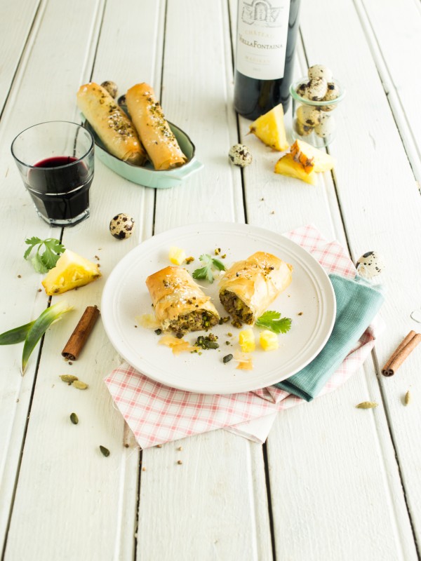 « Pastillas Rolls » Caille, Ananas & Pistache | La Raffinerie Culinaire